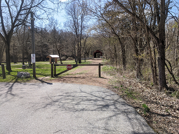 The entrance path builds anticipation like the opening notes of a familiar song, promising something wonderful just around the bend.