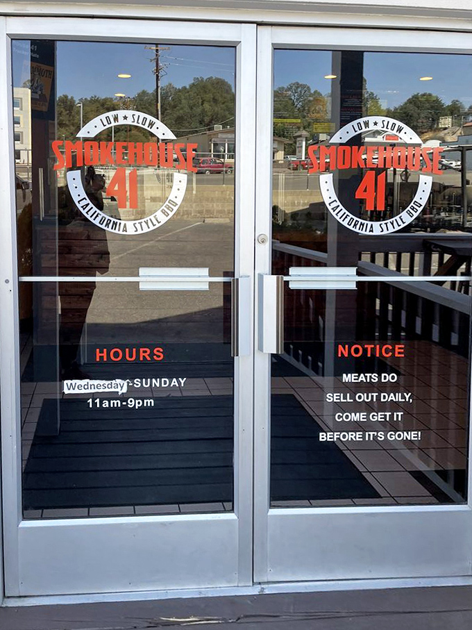 Clear door signage warns that "MEATS DO SELL OUT DAILY"&mdash;the barbecue equivalent of "while supplies last" and the surest sign you've found authentic 'cue.