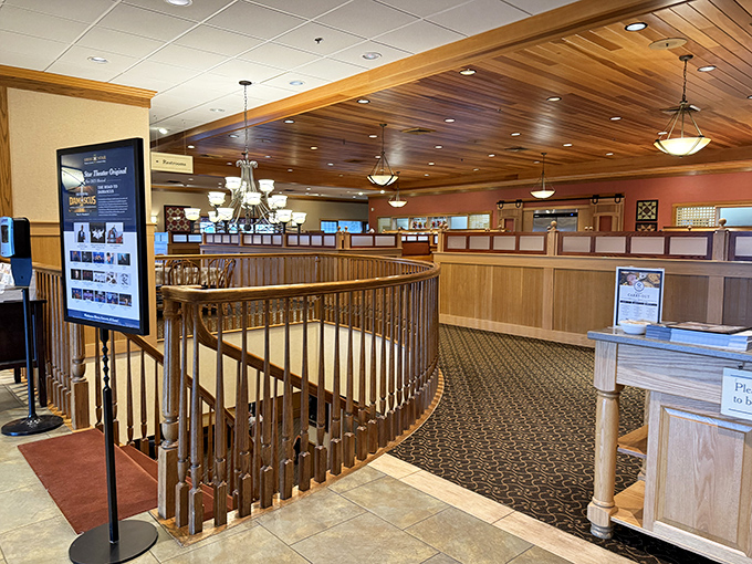 The curved staircase leads diners to their destiny: a second floor of food options when the first wasn't quite enough.