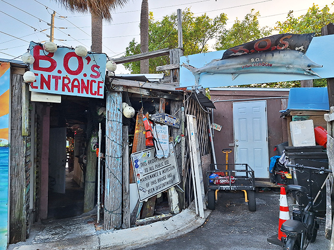 The entrance looks like it was decorated by a hurricane with good taste &ndash; perfectly imperfect Key West style.