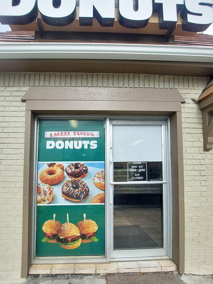 The entrance promises visual and gustatory delights with colorful images of the treasures waiting just beyond the threshold.