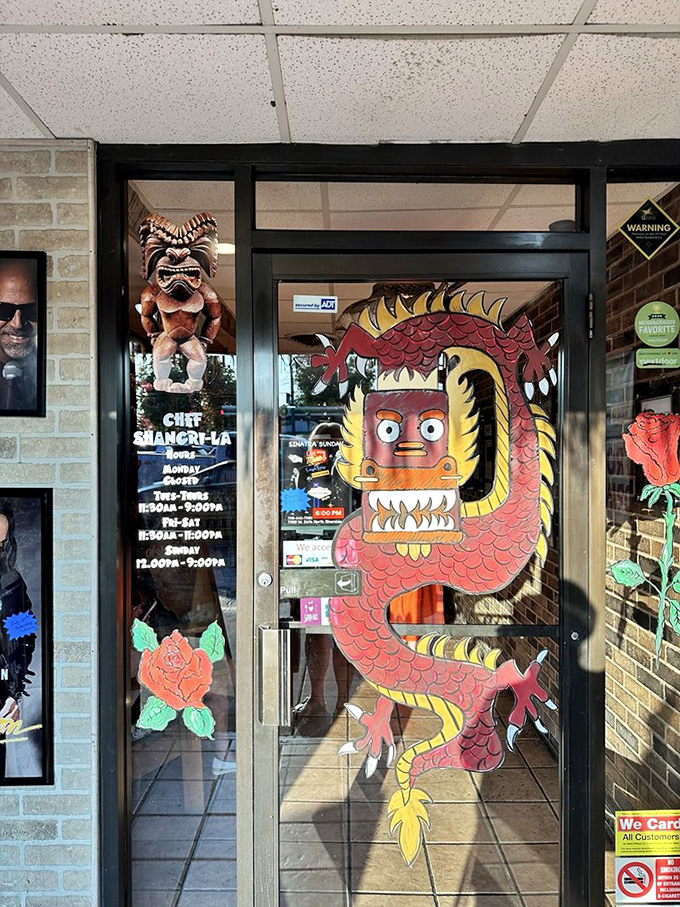 The entrance dragon guards the door like a mythical bouncer, silently promising that ordinary food experiences shall not pass this threshold.