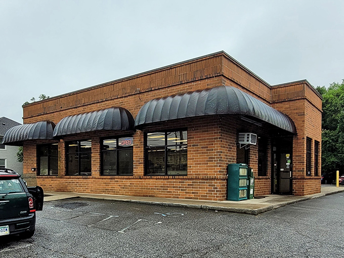 The entrance beckons like a portal to the land of elastic waistbands and zero regrets.