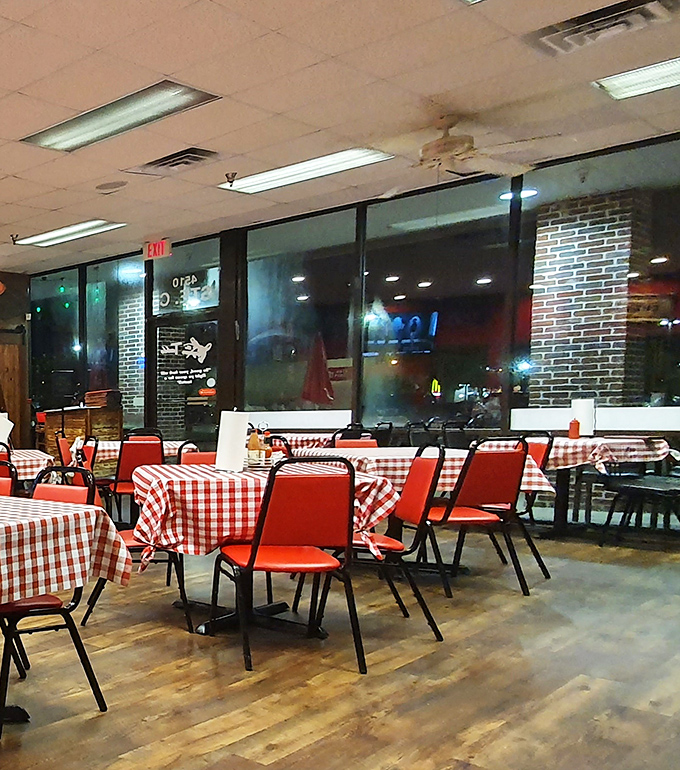 Night transforms the restaurant into a beacon of Cajun comfort, drawing hungry diners like moths to a deliciously spicy flame.