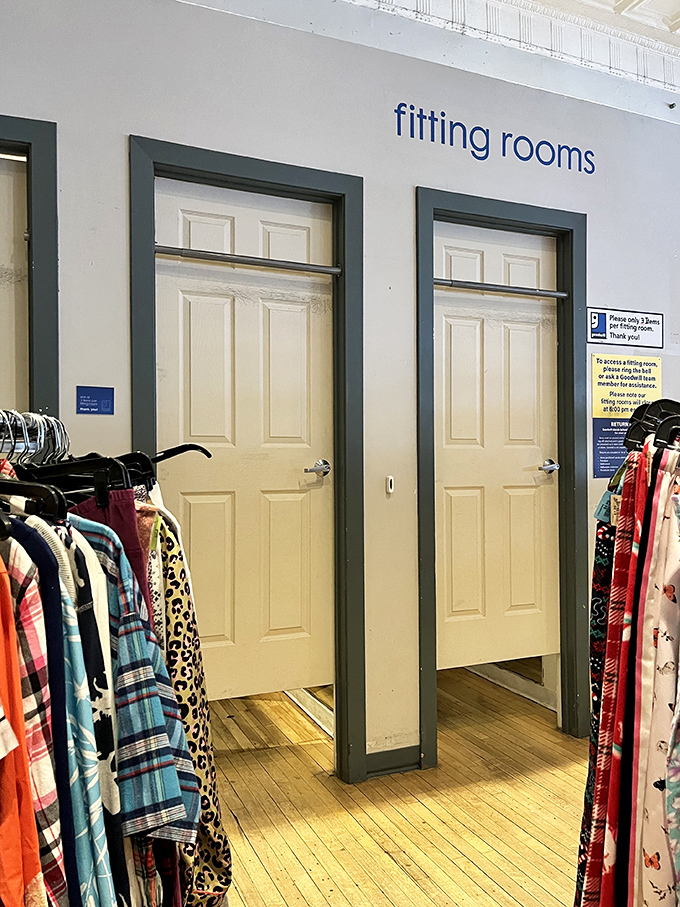 Fitting rooms: where fashion dreams meet reality. The ultimate truth-tellers in any thrifting adventure.