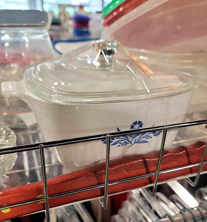 Vintage Corningware with the classic blue cornflower pattern&mdash;the same one that graced your grandmother's table, now ready for yours.