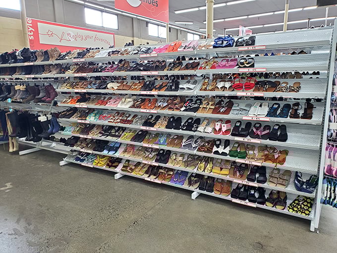 Shoe nirvana stretches as far as the eye can see. From barely-worn designer finds to practical everyday footwear, your next favorite pair is waiting in this rainbow of options.