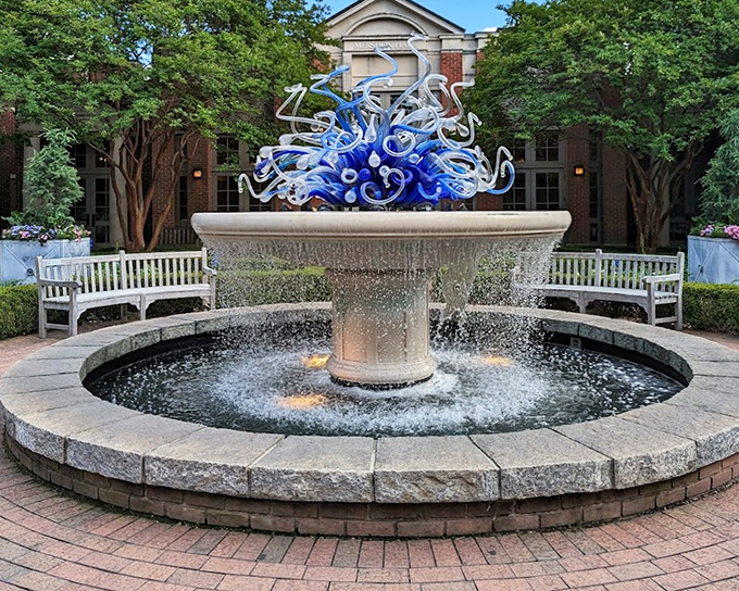 This isn't just a fountain&mdash;it's an explosion of blue glass tentacles reaching skyward, turning ordinary water into extraordinary art.