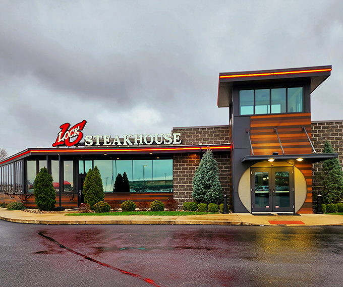 The entrance beckons like an old friend, promising good times and better meals, regardless of whether Ohio's famous clouds are putting on a show.