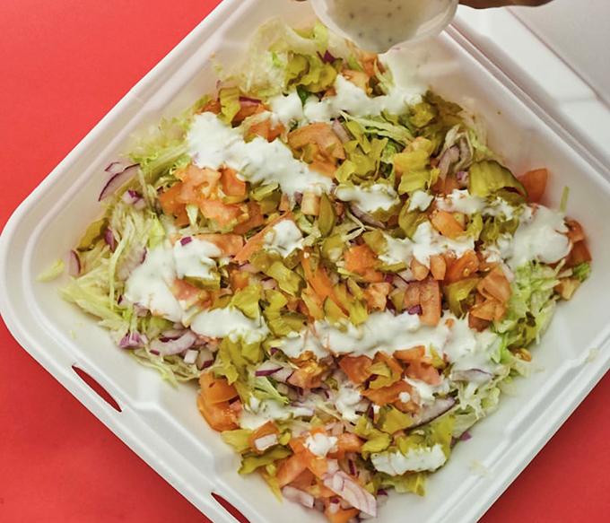 Garden salad: for when you want to pretend you're being virtuous before ordering that double burger for your main course.