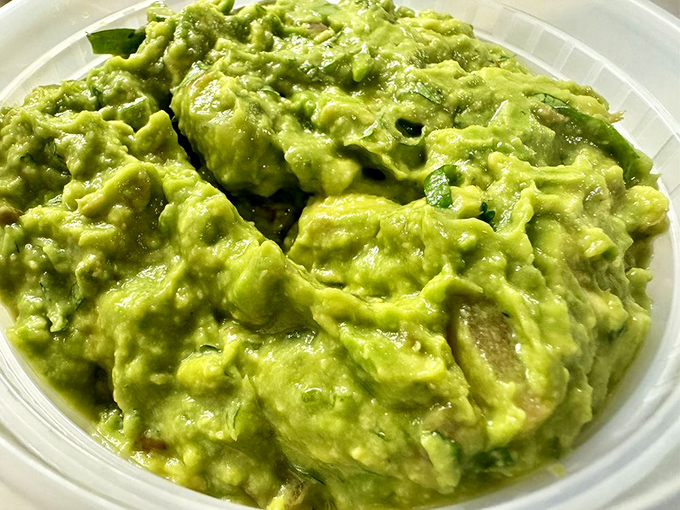 Fresh guacamole that's achieved that perfect texture&mdash;chunky yet smooth, like the best kind of relationship.