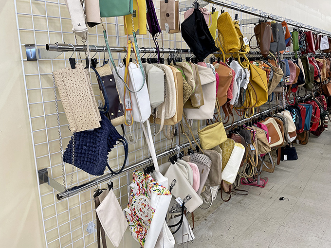 Handbag heaven for the fashion-forward treasure hunter – where designer inspirations and vintage classics hang in democratic harmony.