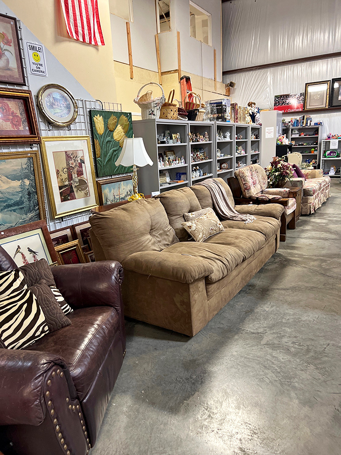 The furniture section could outfit an entire apartment building, with enough sofas to seat a small Tennessee town.