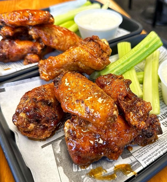 These honey wings prove that a seafood restaurant can still master the art of land-based deliciousness &ndash; sticky, sweet, and impossible to eat politely.