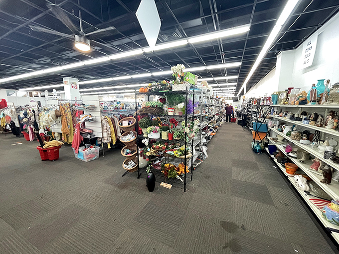 Retail therapy without the retail prices. This aisle of household treasures proves that one person's decluttering mission becomes another's decorating inspiration.