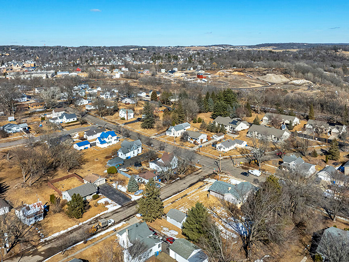 Baraboo's residential neighborhoods showcase classic Midwestern architecture where front porches still serve as social hubs rather than mere decorative features.