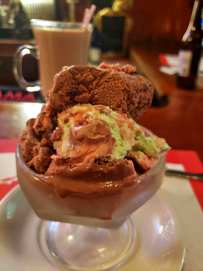 This isn't just ice cream—it's a multi-layered flavor explosion that demands to be savored one spoonful at a time.