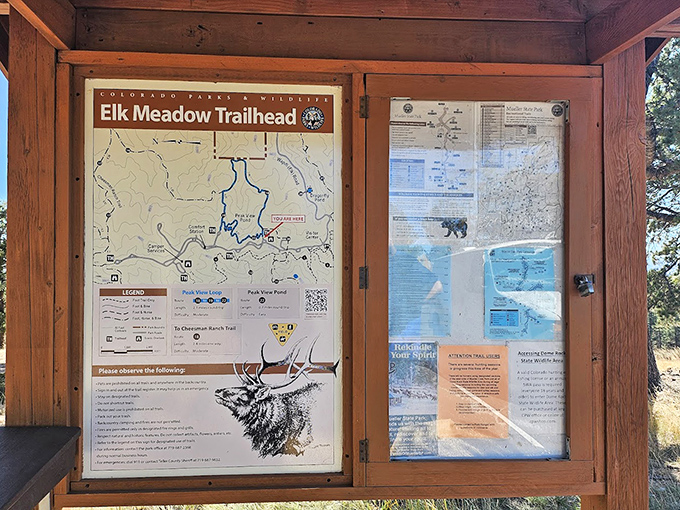 Trail maps: the original GPS. This information board prevents your "quick hike" from becoming an unplanned overnight adventure.