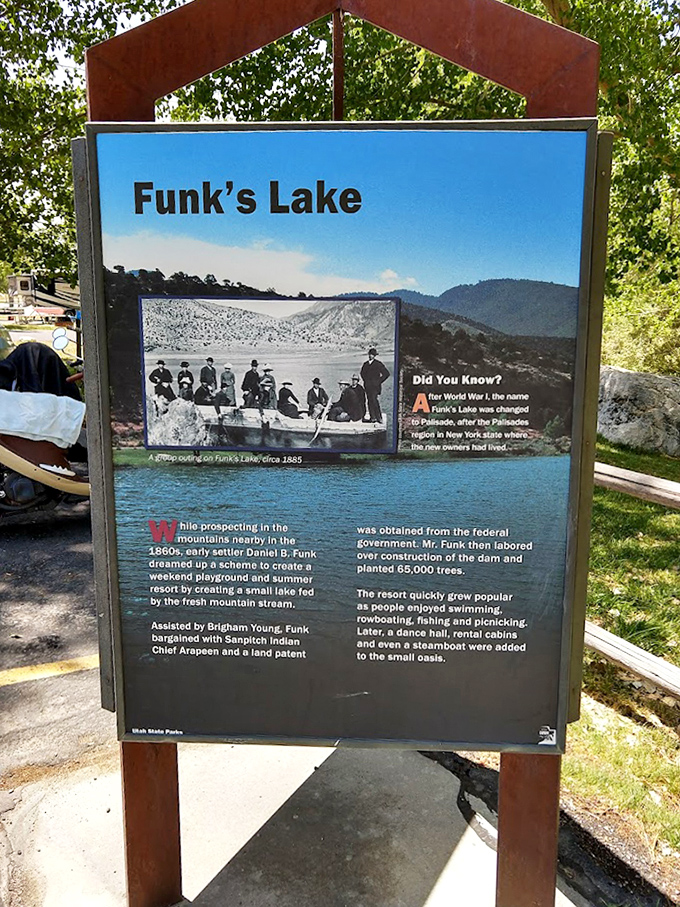 History lesson: Funk's Lake became Palisade Reservoir after someone realized "going to Funk's" didn't have the right tourism ring to it.