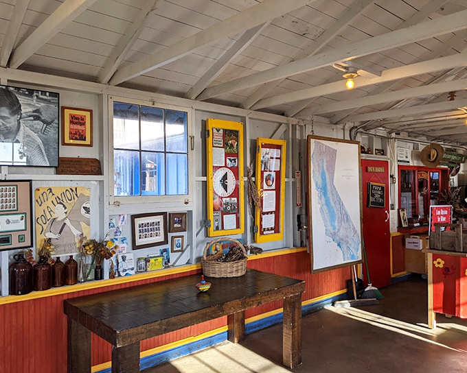 The farmstand interior feels like stepping into your coolest friend's beach house&mdash;if that friend happened to be a strawberry savant.