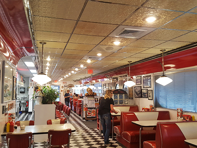 The long, narrow dining room hums with conversation and clinking silverware. Every pendant light illuminates stories being shared over steaming plates.