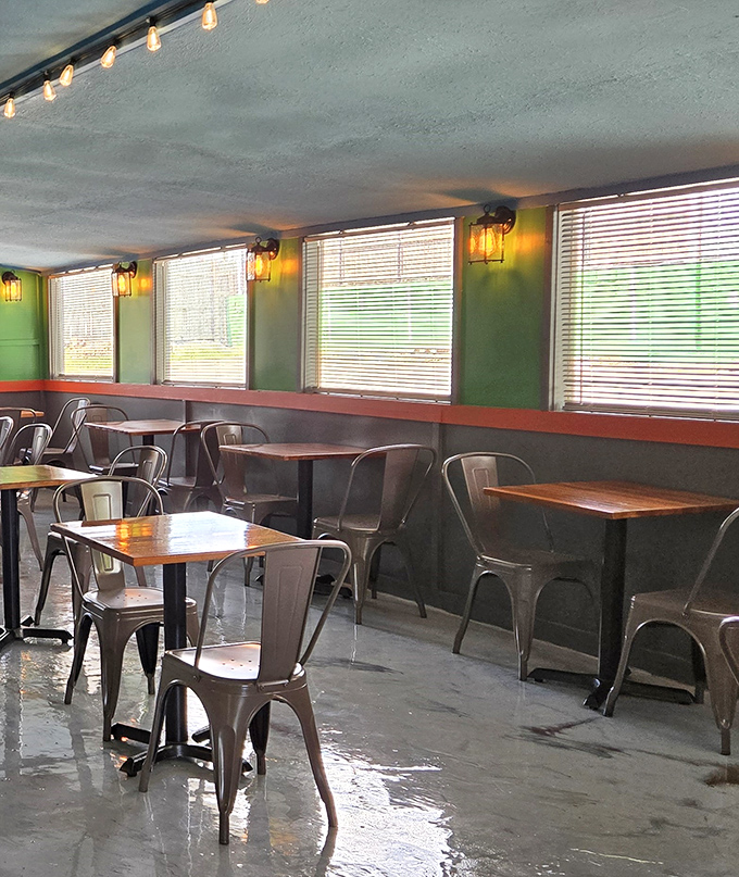 Window seats that let in just the right amount of natural light, perfect for both people-watching and admiring your soon-to-arrive meal.