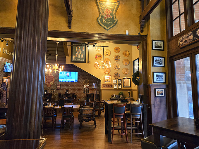Classic pub atmosphere meets upscale comfort in this perfectly appointed dining room that welcomes everyone.