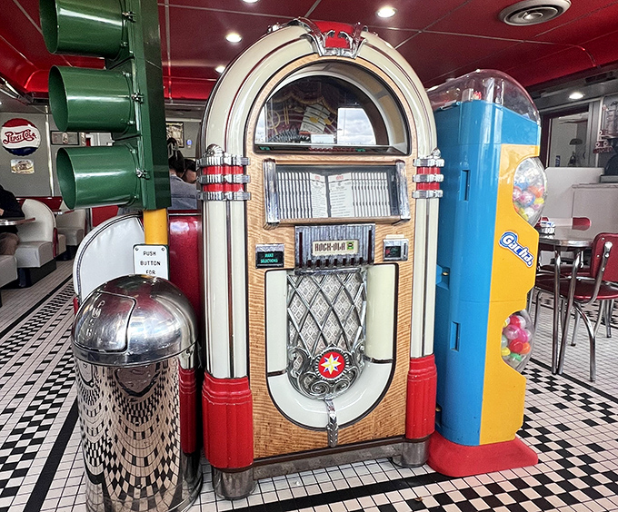 Not just decoration, this jukebox is a portal to simpler times. Drop in a quarter and suddenly you're seventeen again, with nothing but possibilities ahead.