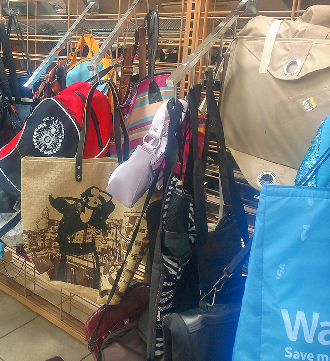 Tote bags galore&mdash;because you never know when you'll need to carry home even more thrift store treasures.