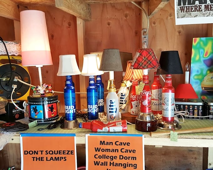 Bottle lamps that brilliantly answer the question: "What happens when beverage containers meet electricity?" with unexpected charm and a warning not to squeeze.