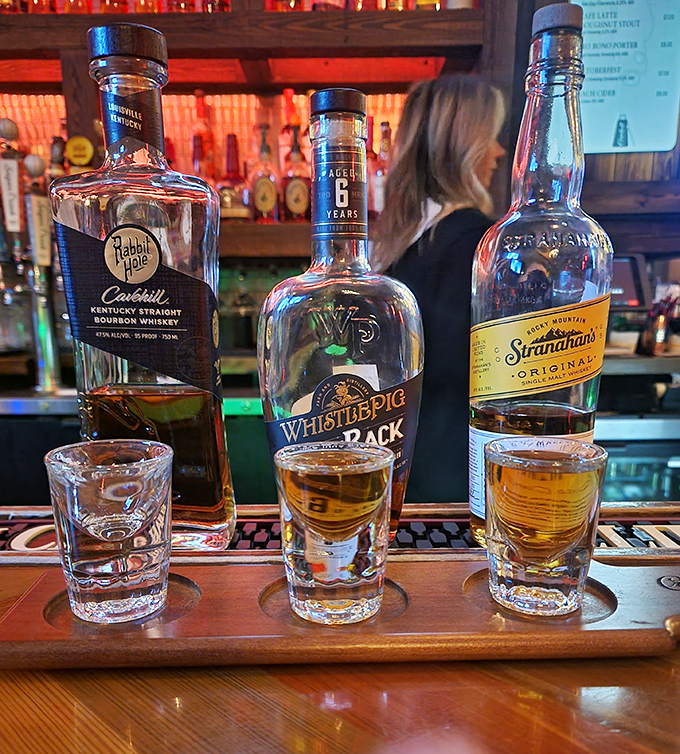 A whiskey flight that tells a story in three chapters. Each amber pour offers its own narrative of oak, smoke, and Kentucky craftsmanship.