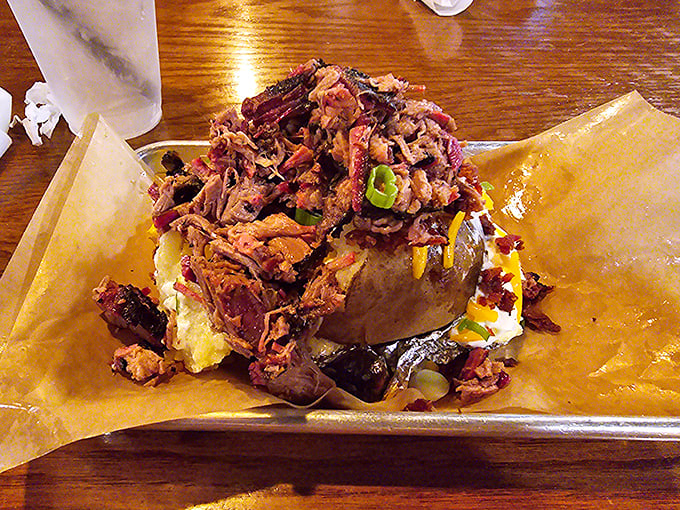 The loaded baked potato &ndash; a spud that's living its best life. Topped with enough meat to make you question if it's still a side dish.