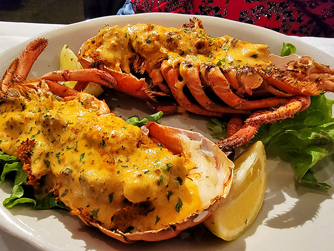 Lobster dressed in its Sunday best&mdash;butter-bathed and cheese-topped&mdash;proves that sometimes more really is more.