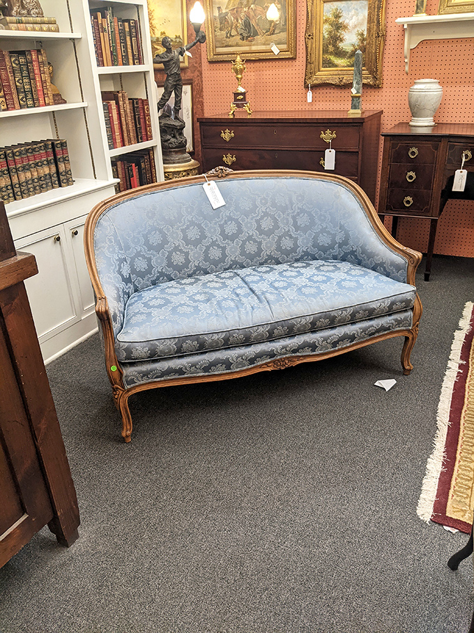This French Provincial loveseat has witnessed decades of conversations, confessions, and probably a few marriage proposals. Now it's waiting for your stories.