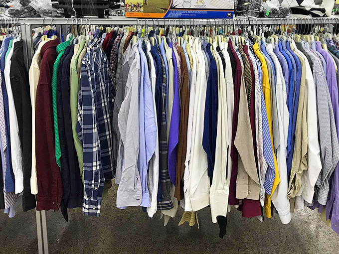 Men's shirt nirvana&mdash;where button-downs of every pattern and era hang like a textile timeline of fashion decisions both brilliant and questionable.