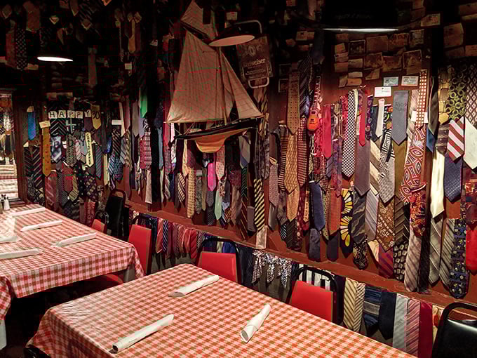 The world's most impressive collection of sacrificed neckties creates a textile tapestry that's part art installation, part rebellion against corporate America, and completely mesmerizing.