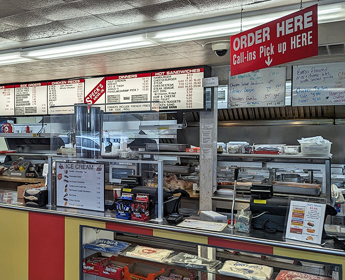 The ordering area—where "I'll just get a small meal" turns into "and add some corn nuggets, and maybe onion rings too."