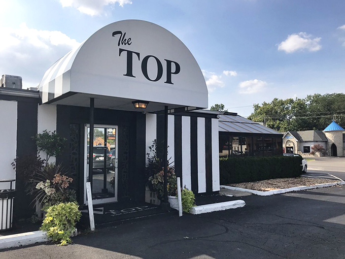 Another view of the entrance that says, "Yes, we've been here forever, and no, we're not changing a thing." Thank goodness for that.