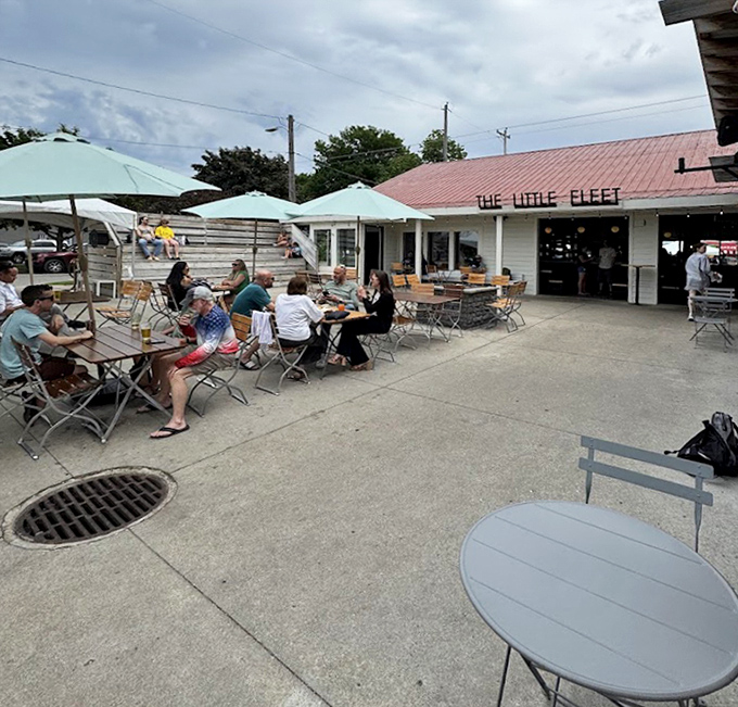 The outdoor patio scene&mdash;where Michigan's precious summer days are savored one taco and cold drink at a time.