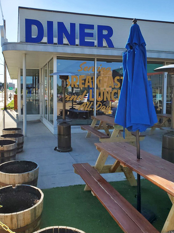 Outdoor seating with a side of Oklahoma sunshine&mdash;because sometimes pancakes taste even better with a gentle breeze and people-watching opportunities.