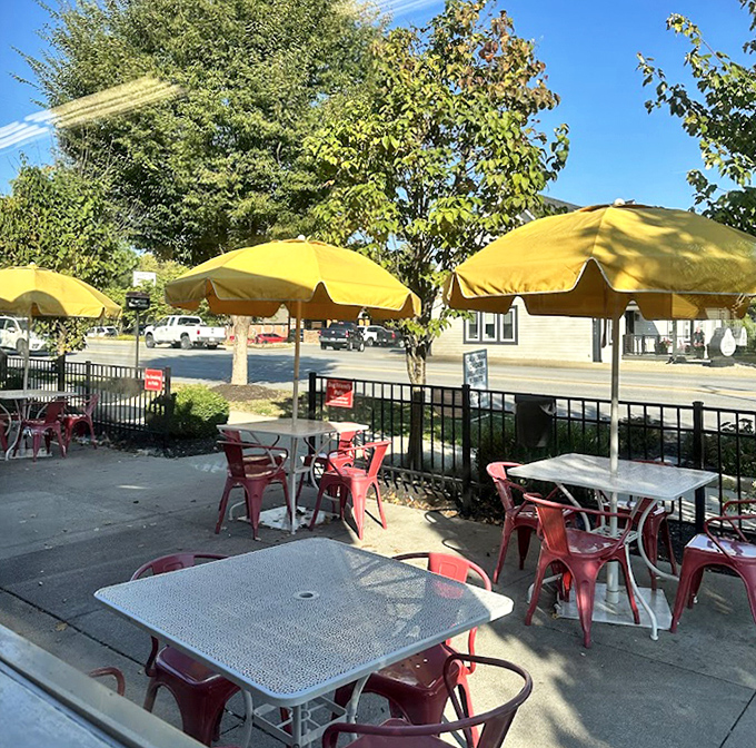 The outdoor patio doesn't just offer fresh air&mdash;it provides a sunny stage for people-watching while your coffee cools to the perfect temperature.