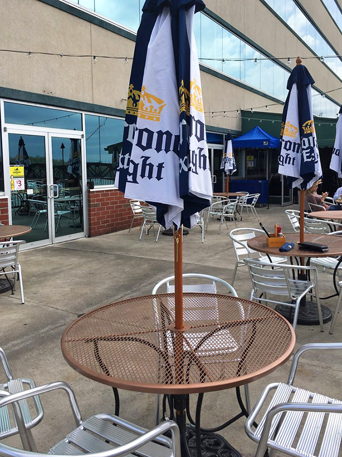 The outdoor seating area offers a perfect urban oasis&mdash;Corona umbrellas providing shade while you contemplate which menu item to tackle first.