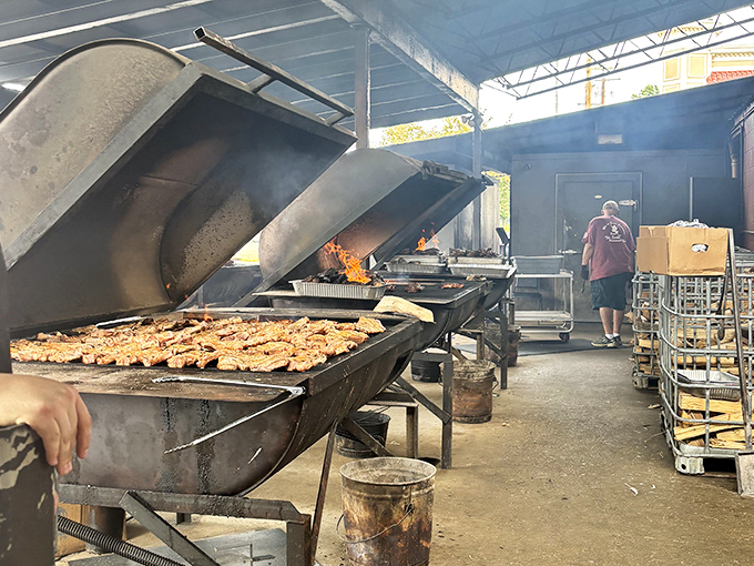 Where the magic happens: massive grills working overtime to transform ordinary cuts into the extraordinary meals that put Portsmouth on the map.