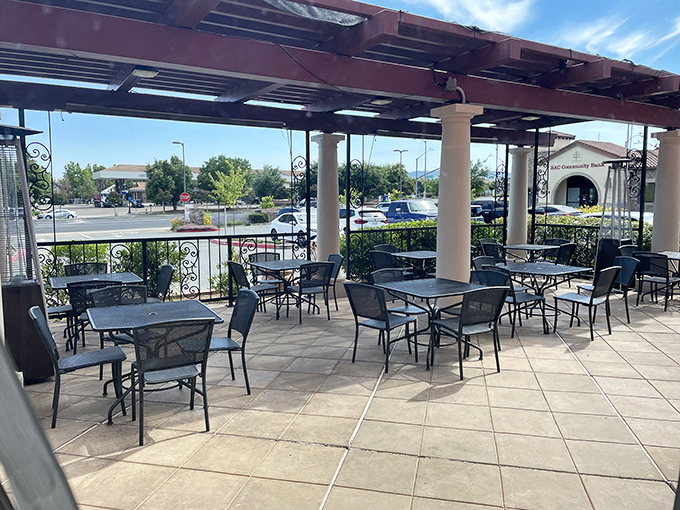 The outdoor patio offers al fresco dining with a side of people-watching&mdash;perfect for those mornings when your coffee needs a view to match its boldness.