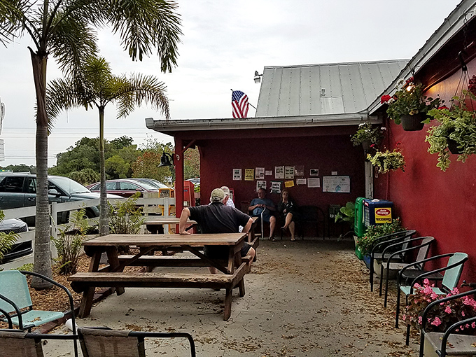 The outdoor waiting area&mdash;where strangers become temporary friends united by the universal language of hunger and anticipation.