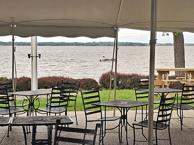 Lakeside dining that reminds you why Wisconsin summers are worth the wait. Nature provides the best ambiance money can't buy.