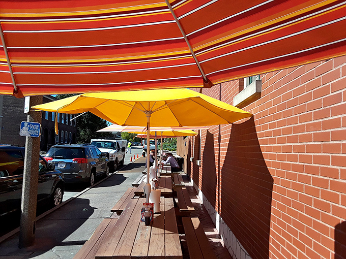 Sunshine and smoke&mdash;nature's perfect pairing. The outdoor seating area offers a front-row seat to Soulard's historic charm while you devour your barbecue treasures.