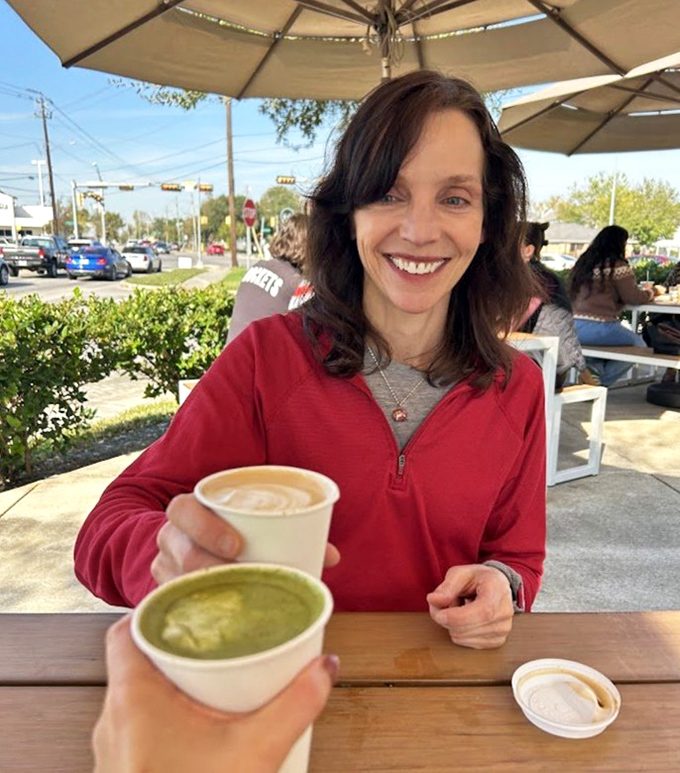 Outdoor seating where time slows down just enough to savor every sip and bite. Texas sunshine included at no extra charge.