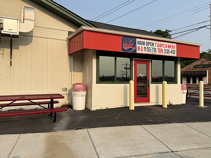 The exterior view reveals the humble footprint of this culinary landmark&mdash;proof that greatness doesn't require grand architecture.