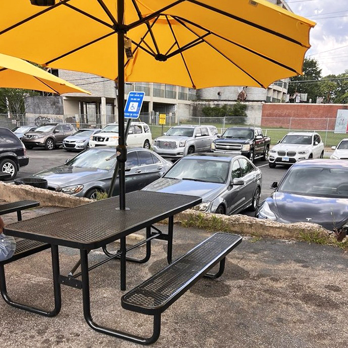 Even the parking lot has character&mdash;a mix of luxury cars and work trucks united by the pursuit of perfect fried chicken.